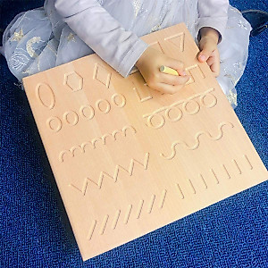 Mfumyy Montessori Alphabet Number Tracing Boards Double Sided Wooden Learn to Write ABC 123 Board Writing Practice Board for Kids Preschool Educational Toy,Homeschool Supplies (Counting+Shape)