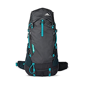 High Sierra Pathway 2.0 Backpack with Hydration Storage Sleeve, for Hiking, Biking, Camping, Traveling, Black, 60L