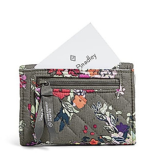 Vera Bradley Women's Cotton Riley Compact Wallet With RFID Protection, Hope Blooms - Recycled Cotton, One Size