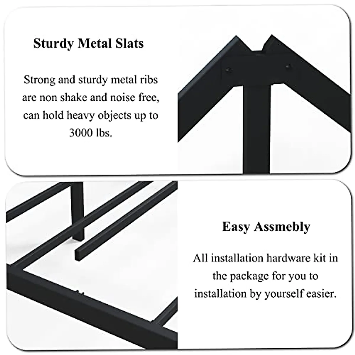 Upcanso Full Size Bed Frame with Wood Headboard and Footboard, Platform Full Bed Frame No Box Spring Needed with Heavy Duty Slats, Easy Assembly