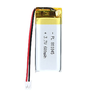 AKZYTUE 3.7V 600mAh 801845 Lipo Battery Rechargeable Lithium Polymer ion Battery Pack with JST Connector