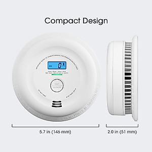 X-Sense 10-Year Battery Smoke and Carbon Monoxide Detector with LCD Display, Dual Sensor Smoke and CO Alarm Complies with UL 217 & UL 2034 Standards, Auto-Check, SC08