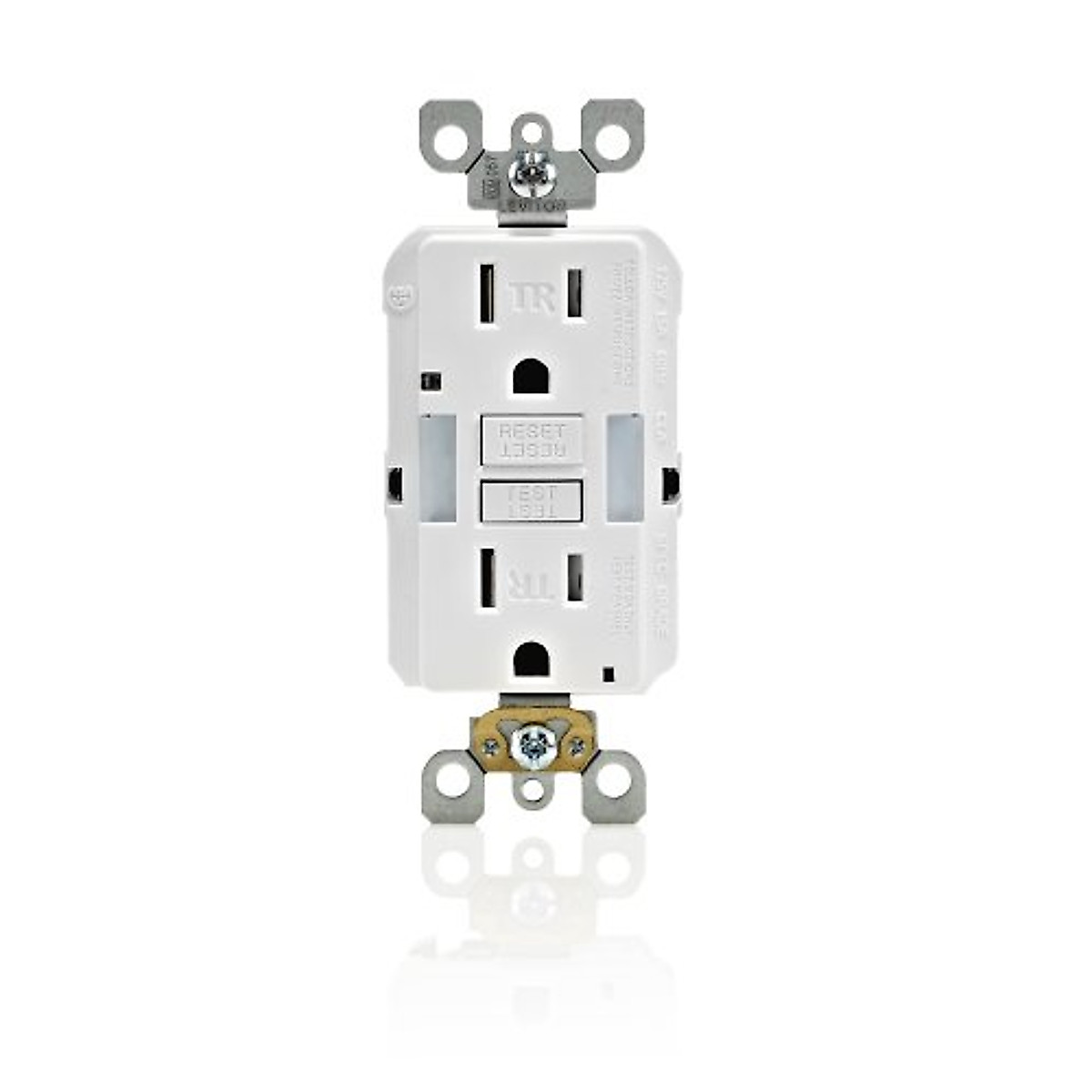 Leviton GFNL1-W Self-Test SmartlockPro Slim GFCI Tamper-Resistant Receptacle with Guidelight and LED Indicator, 15-Amp, White
