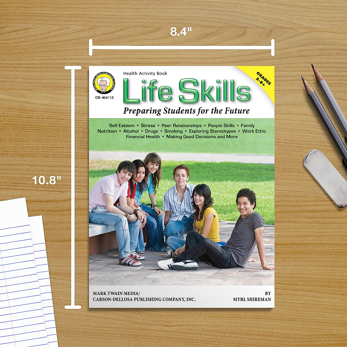 Mark Twain Life Skills Mental Health Workbook for Kids, Anxiety, Stress, and Social Emotional Learning for Kids Age 10+, Grades 5-8 Mental Health Books, Classroom or Homeschool Curriculum