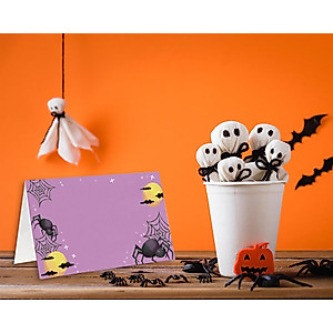 Halloween Table Place Card, 25-Piece Tent Style Cards Set, Special Paper Easy-to-Write and Foldable, Seating Cards for Halloween Party, Food Labels -H03
