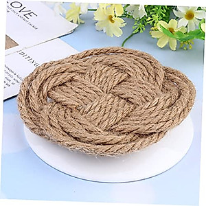 VOSAREA Table Coasters for Drinks Placemats Round Coasters for Drinks Absorbent Simple Cup Mat Cotton Placemat Cotton Rope Cup Coasters Cotton Cup Mat Cup Mat Handmade Home Placemat Jute