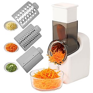 Aiwglenten Electronic Vegetable Slicer is Easy to Use and Flexible,Can be Carried 0utdoors, Has 3 Different Shapes of Blades, Electric Salad Machine Can be Used for Cheese, Fruit, Vegetables