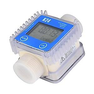 Flow Meter K24 Digital LCD Fuel Flow Tester Meter for Water Sea Liquid Flow Meter Measuring Tools Drop Shipping High Stability and Convenient Operation
