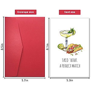 YIWANSIN Funny Wedding Shower Card for Couples Newly Engaged, Humorous Pun Engagement Card for Bride and Groom, Congrats Engagement Card for Friend, Taco 'Bout A Perfect Match