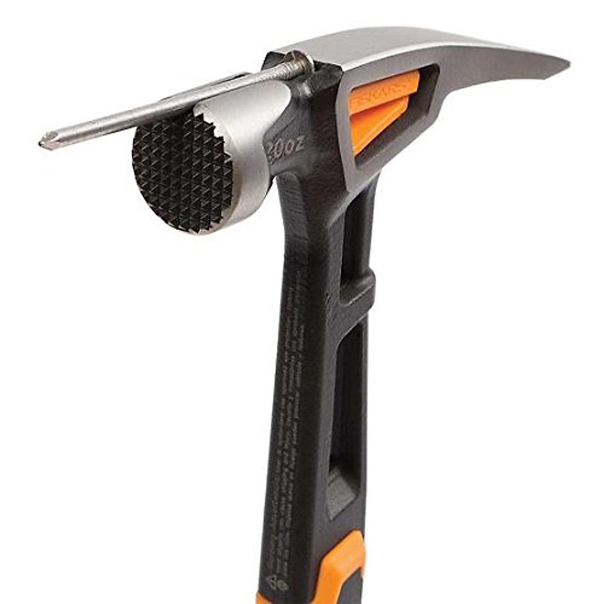 Fiskars IsoCore 22 oz Milled-Face Framing Claw Hammer, with Shock Reduction, 16 in