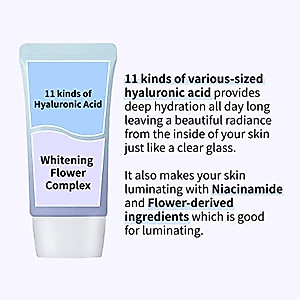 numbuzin No.1 Pure Glass Clean Tone Up | Brightening, Hyaluronic Acid, Glossy Finish, Tinted, Light Beige Color | 1.69 fl oz