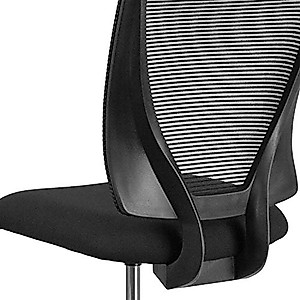 Flash Furniture Harper Ergonomic Mid-Back Mesh Drafting Chair with Black Fabric Seat and Adjustable Foot Ring