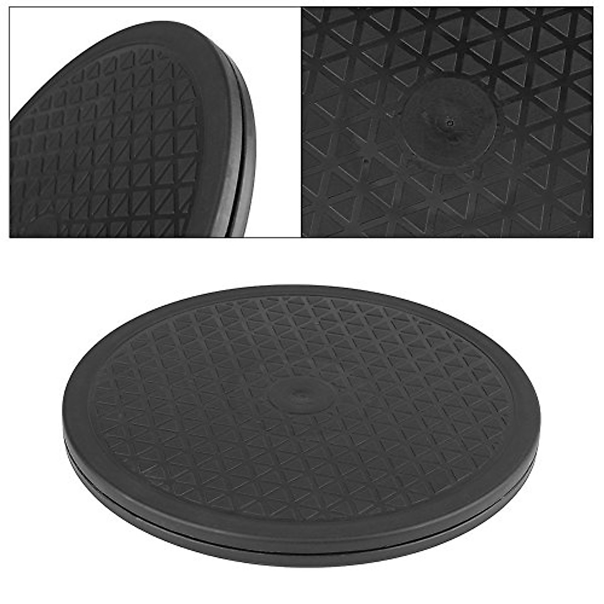 360 Degrees 10Inch Rotating Platform Model Making Spray Painting Turntable Stand 25cm Black Lazy Turntable Rotating Base Stand with Non Scratch Grooves for Display Collection, TV LCD Monitor