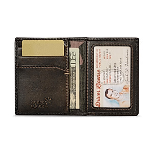 House of Jack Co. DEER Slim Card Wallet | Minimalist Bifold Card Holder| Full Grain Cowhide with Handburnished Finish | Slim Wallet For Men