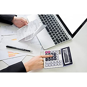 Desktop Calculator, Ebristar Standard Function Business Basic Financial Calculator with Large Display and Button, Battery and Solar Dual Power Accounting Calculator for Students Home and Office