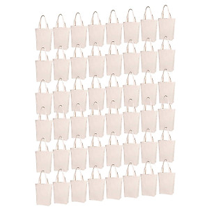Simpli-Magic Canvas Tote Bags, 13"x15", Pack of 50, Natural