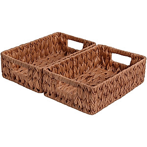 GRANNY SAYS Bundle of 2-Pack Wicker Storage Baskets & 2-Pack Wicker Shelf Baskets