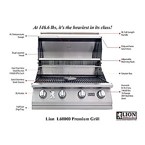 Lion 32″ 4-Burner Gas Grill – L60000 Liquid Propane