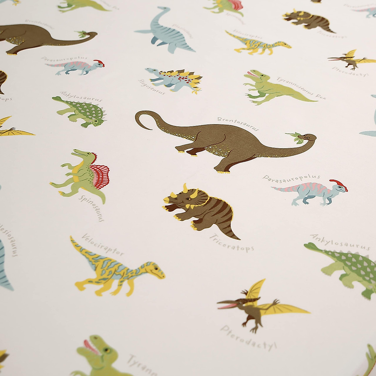 MAG Dinosaur Themed Full Size Bed Sheet Set, 3Pcs, Soft Microfiber, Colorful Dinosaurs, for Kids, Teens and Dinosaur Lovers, Includes Fitted Sheet (75”*54”*15”) and 2 Standard Pillowcases (20”*30”)