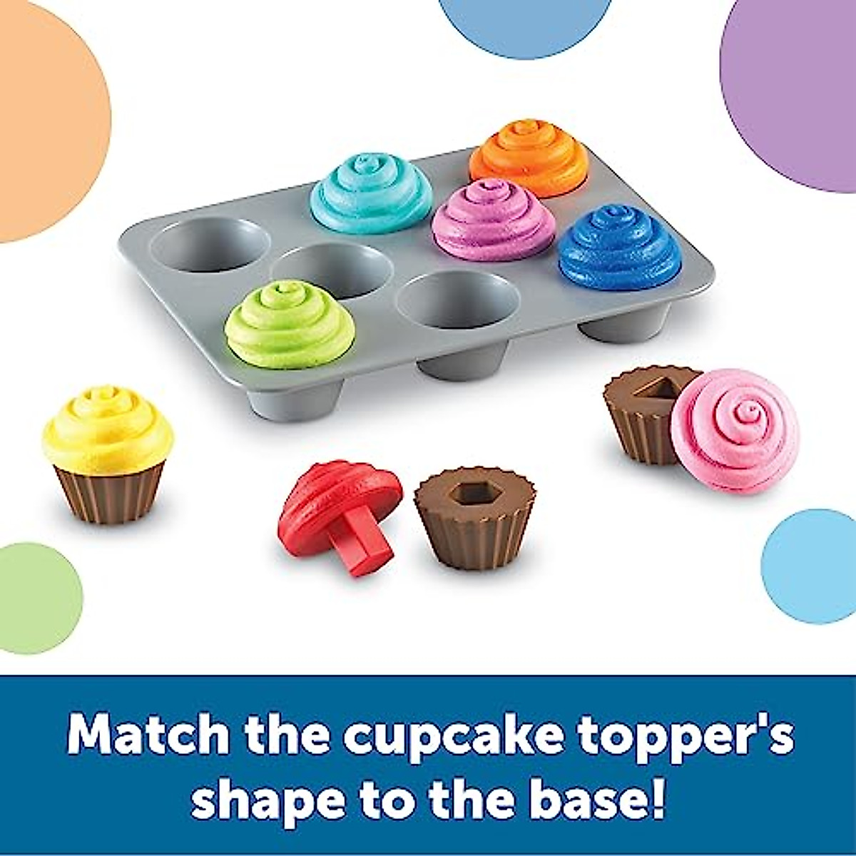 Learning Resources Smart Snacks Shape Sorting Cupcakes,17 Pieces, Ages 18 Months+, Fine Motor, Color & Shape Recognition