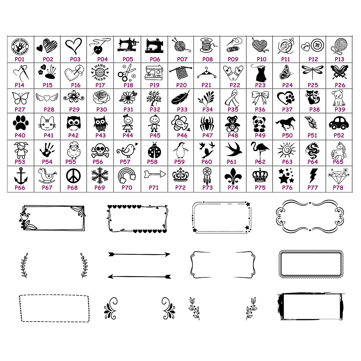 Set of 100pcs Personalized Sewing Label Custom Fabric Clothing Tags Handmade with Love Design Your Logo Silky Satin Sewing tag Hanging Folding tag sew in Label fold Over Labels, Black, White