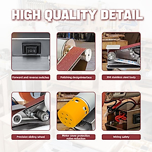 3-In-1 Mini Belt Sander - 7 Adjustable Speed Knife Making Belt Grinder Knife Sharpening System - For Hunting Serrated & Kitchen Knives Wood Plastic Crafts