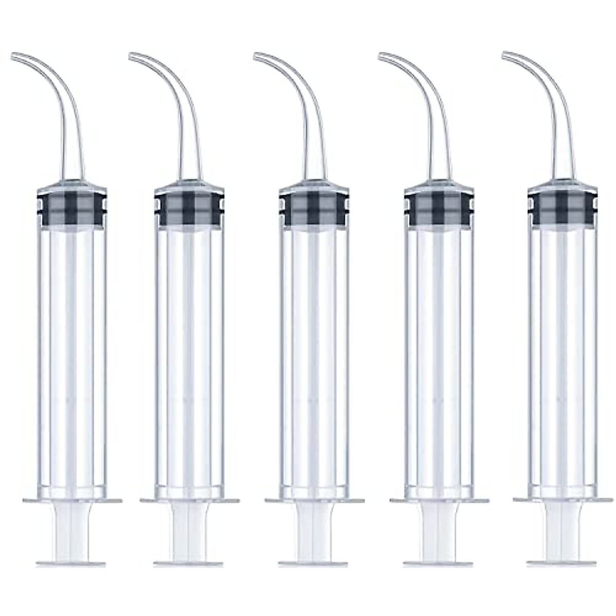 Wisdom Teeth Syringe, 5 Pack Irrigation Dental Syringes with Curved Tip for Dental Care Liquid Oral Tonsil Stone
