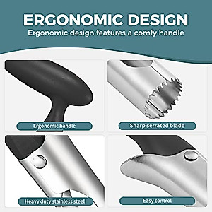KITEXPERT Apple Corer, Premium Apple Corer Tool with Ergonomic Handle, Stainless Steel Apple Corer Remover with Sharp Serrature, Durable Kitchen Corer for Apple, Pears and Bell Peppers(Black)