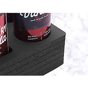 Polar Whale 2 Lotion and Body Spray Stand Organizers Tray Washable Waterproof Insert for Home Bathroom Bedroom Office 6 x 9.75 x 2 Inches 10 Slots Black 2pc Pair Set