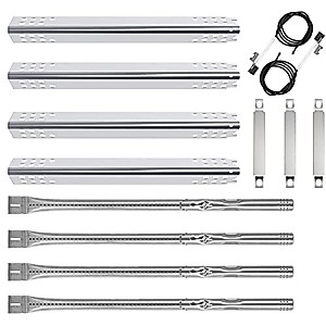 Grill Part Kit for Charbroil Advantage Series 4 Burner 463433016 463343015 463344015 463240015 Grills, Replacement for Char-broil 3/4/6 Burner Grill, Heat Plates Burners Crossover Tube Ignition