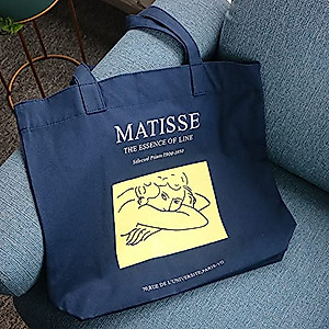 Canvas Tote Bag Aesthetic Large Cute Tote bag Canvas Bags with Pockets Sturdy Book Bag Spacious