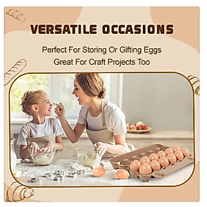 24 Pack Dozen Egg Cartons Bulk 12 Count For Fresh Chicken Eggs Or Duck Eggs, Empty Natural Paper Pulp Egg Cartons Reusable, Strong Sturdy Design Made from Natural Cardboard.