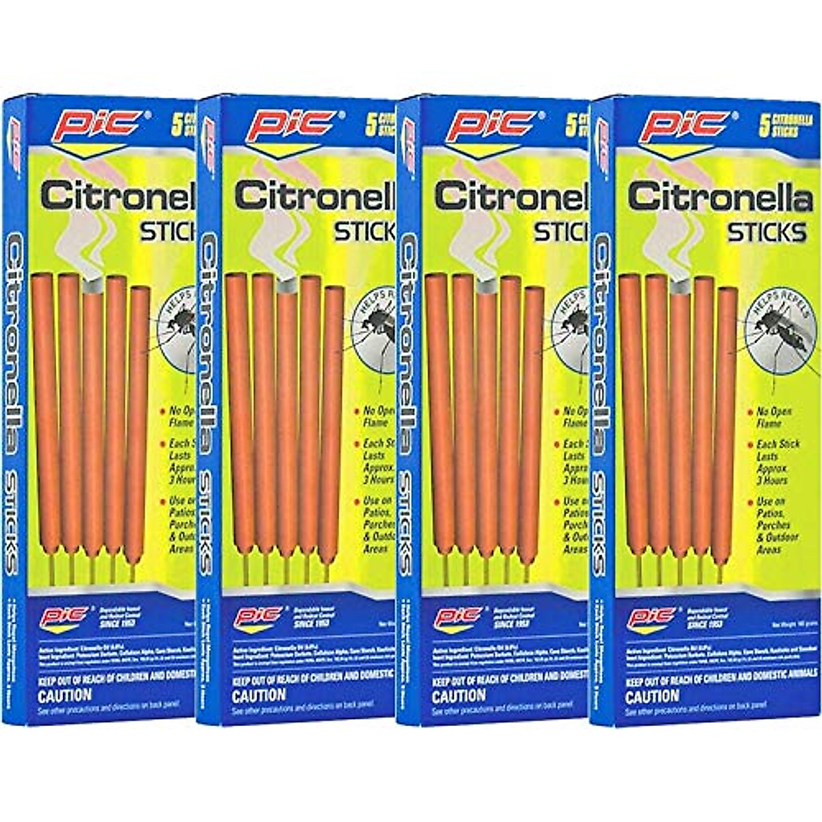 PIC CIT STK Citronella Mosquito Repellent Sticks 5 count (4 Pack)