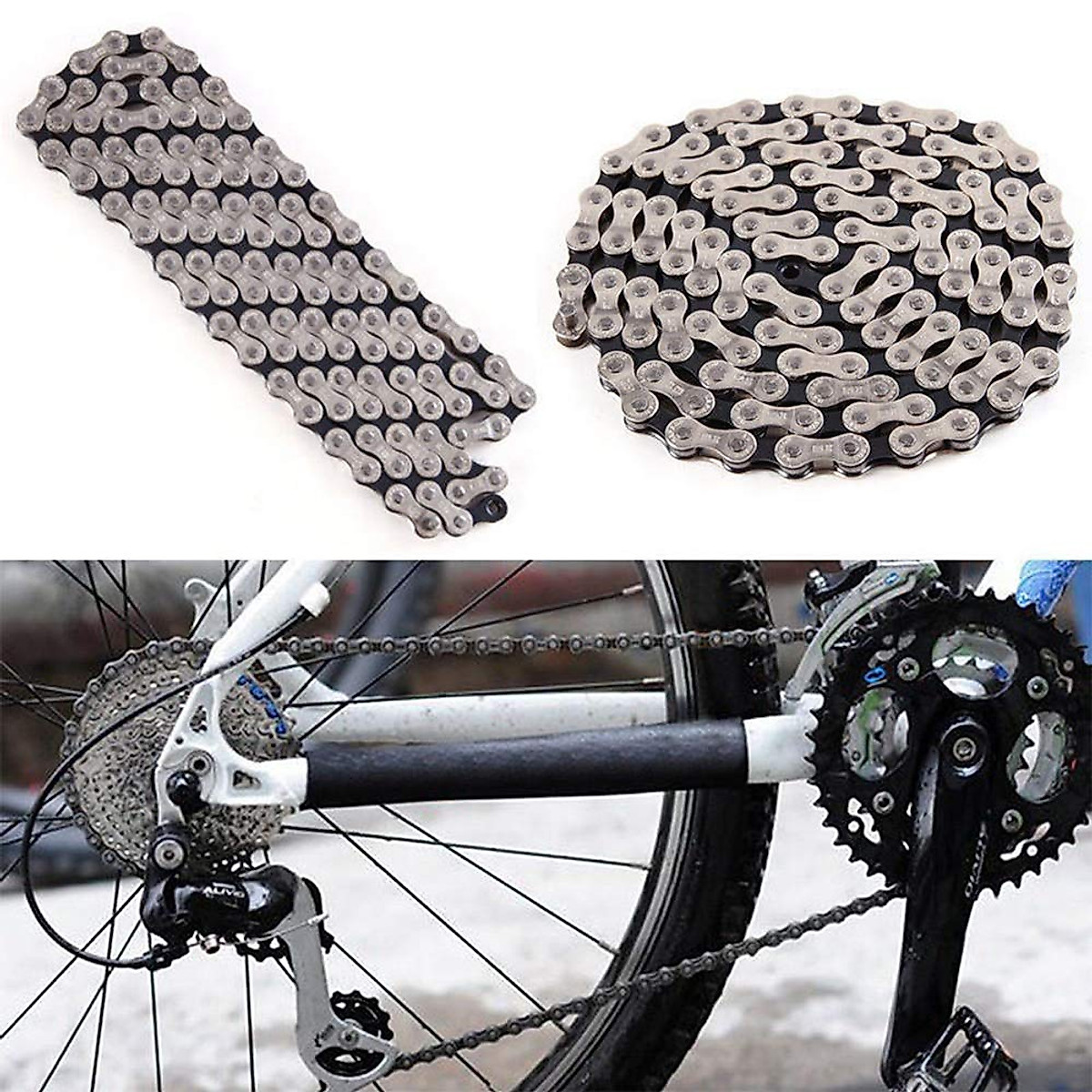7 Speed 116 Link Bicycle Chain MTB Mountain Road Bike Full Plating Cycling Chain