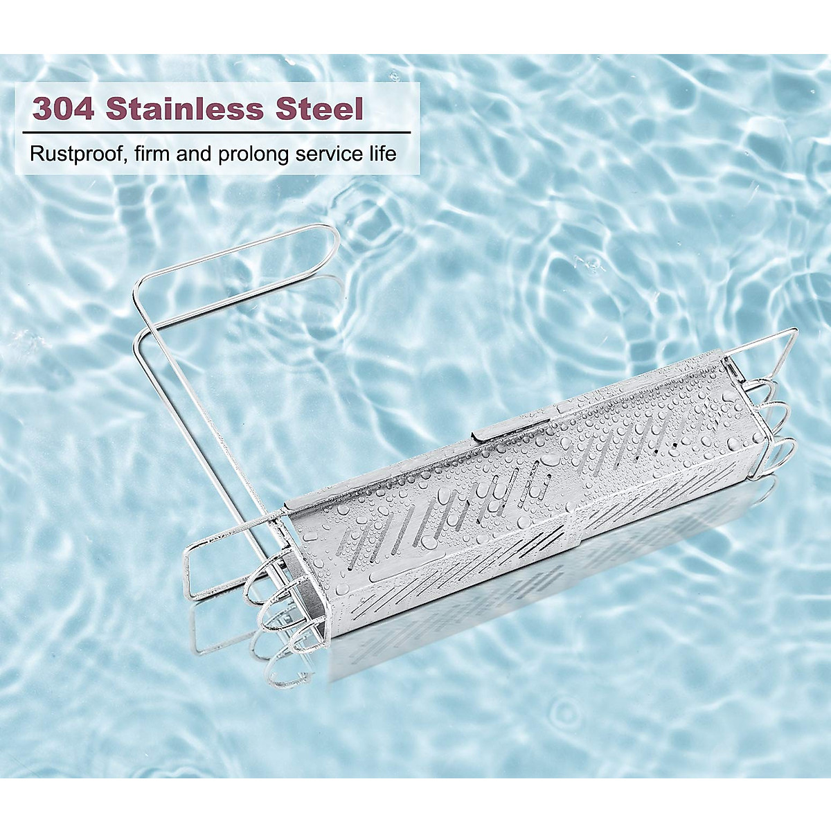 SUBEKYU Telescopic Sink Storage Rack Holder, Expandable Sink Caddy Kitchen Sink Organizer Sponge Holder, 304 Stainless Steel, Length 14.5--20 inches