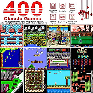 Retro Handheld Game Console, Portable Retro Video Game Console with 400 Classical FC Games 3.0-Inch Screen 1020mAh Battery Support for TV Connection and Two Players Valentines Day Gifts for Boys