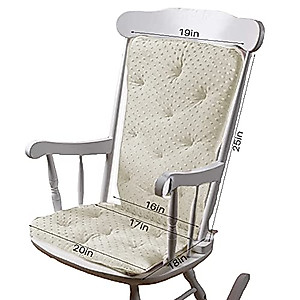 Baby Doll Bedding Heavenly Soft Adult Rocking Non-Slip Chair Pads - Two-Piece Rocking Chair Cushion Pads for Adults - Machine Washable, For Home Application - Rectangular (Ivory)