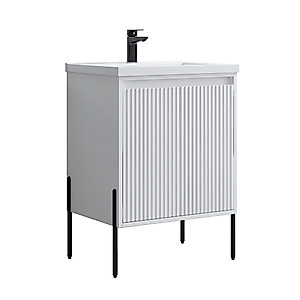 Dowell 30" Inch White Bathroom Vanity with Ceramic Sink Combo, Modern Bathroom Cabinet with Soft-Close Door, Freestanding Single Bathroom Vanity Set - 002 Series [Assembly Required]