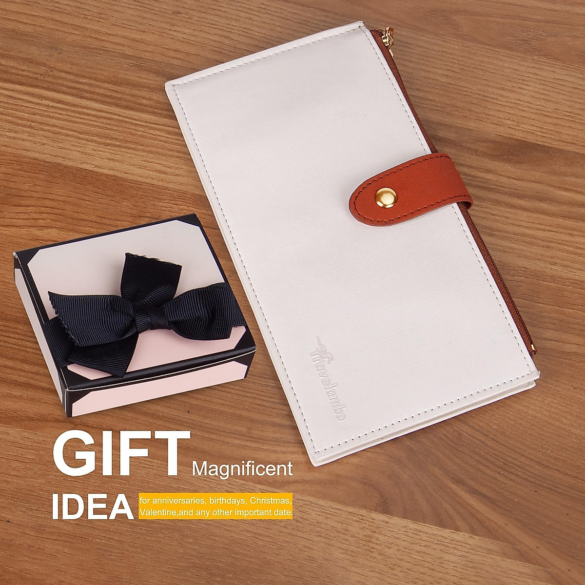 Travelambo Leather Wallets for Women Slim RFID Blocking Bifold Credit Card Holder Wallet