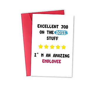 xiangqiankan Funny Boss Day Cards Gifts for Boss Women Men, Happy Boss’s Day Card Gifts for Him Her, Boss Appreciation Card for Leader Mentor, Funny Thank You Boss Cards