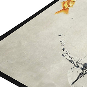 MOYYO Kitchen Mat Animal Funny Cute Cat Fish Kitchen Rug Mat Anti-Fatigue Comfort Floor Mat Non Slip Oil Stain Resistant Easy to Clean Kitchen Rug Bath Rug Carpet for Indoor Outdoor Doormat