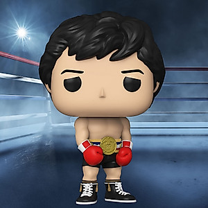 Rocky 45th Rocky Balboa with Belt Specialty Series Pop Protector Bundle - Balboa with Belt Specialty Series Pop Figurine 3.75 Inch Rocky 45th Anniversary Collection with Plastic Protector