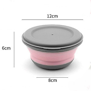 4 Piece Portable Collapsible Bowl Chopsticks Spoon Fork Set Portable Portable Camping Bowl Stainless Steel Flatware Set with Fork Spoon Chopsticks Set for Office School Travel Camping Picnic