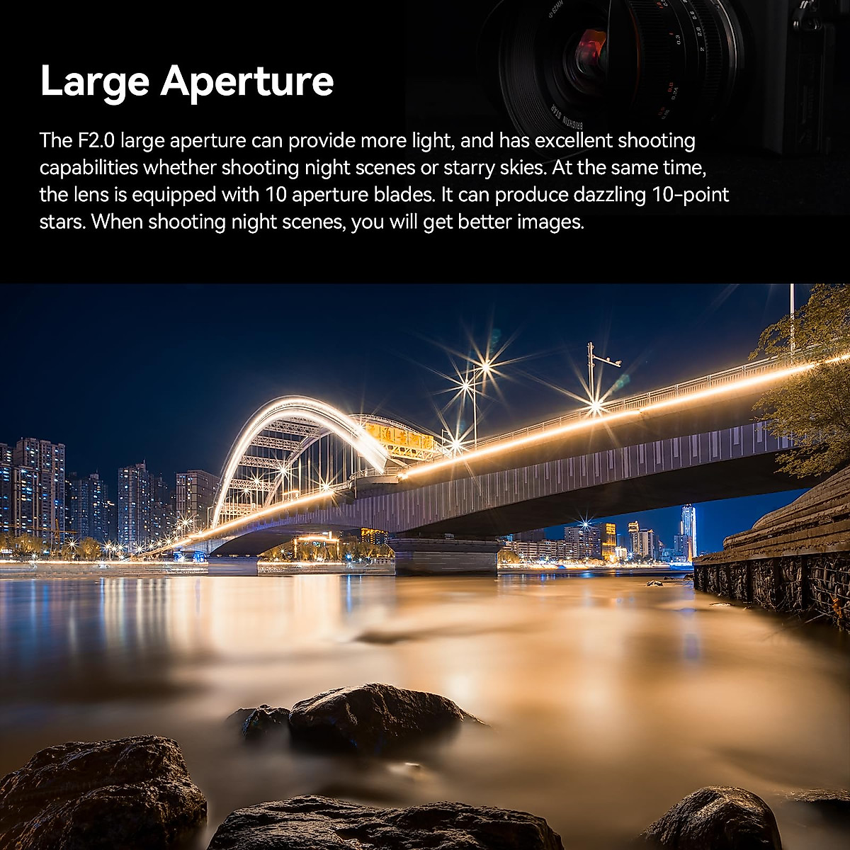 Brightin Star 12mm F2 III Manual Focus Prime Lens for Canon EOS-M Mount Mirrorless Cameras, APS-C Ultra-Wide Angle Large Aperture, Fit for M6, M50, M5, M3, M200, M10, M100, M, M2