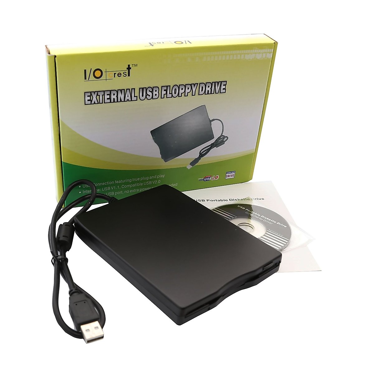 Syba USB Portable 3.5" Floppy Disk Drive, Plug and Play No Drivers Needed, Windows 2000/XP/Vista/7/8/10 Mac OSX Linux (External) NEC Chipset SY-USB-FDD
