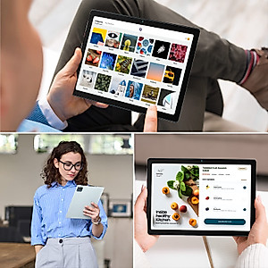 Mouikei 10 inch Tablet Android 12 Tablets, Quad-Core Tablet PC, 32GB ROM 128GB Expand, 1280x800 HD Touch Screen, 5000mAh, Dual Speaker, Bluetooth, WiFi, Dual Camera, GPS, Silver