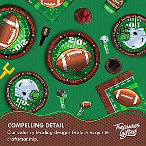Treasures Gifted Birthday Football Party Decorations - Serves 24 Guests - Complete Set of Football Party Supplies - Football Decorations, Football Party Tablecloth, Football Plates & More!
