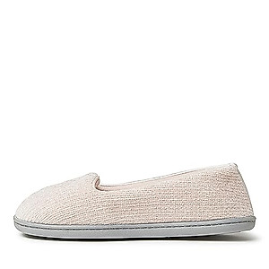 Dearfoams Women's Rebecca Lightweight Cozy Memory Foam Closed Back Slipper with Wide Widths, Dusty Pink Chenille, 9-10