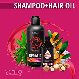 YOFING NEW GENERATION Keratin Shampoo Salt Free Enriched with Moroccan Argan Oil Dead Sea Minerals For Strengthen & Repair Hair Frizz Control Sulfate Free