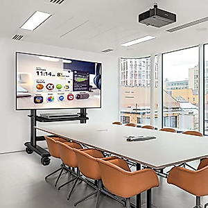 Mobile TV Cart Rolling TV Stand with Wheels for 55-98 Inch LCD LED Flat Curved Screens up to 200 lbs, Heavy Duty Portable Floor TV Stand Large Base Trolley Height Adjustable Max VESA800x600 mm